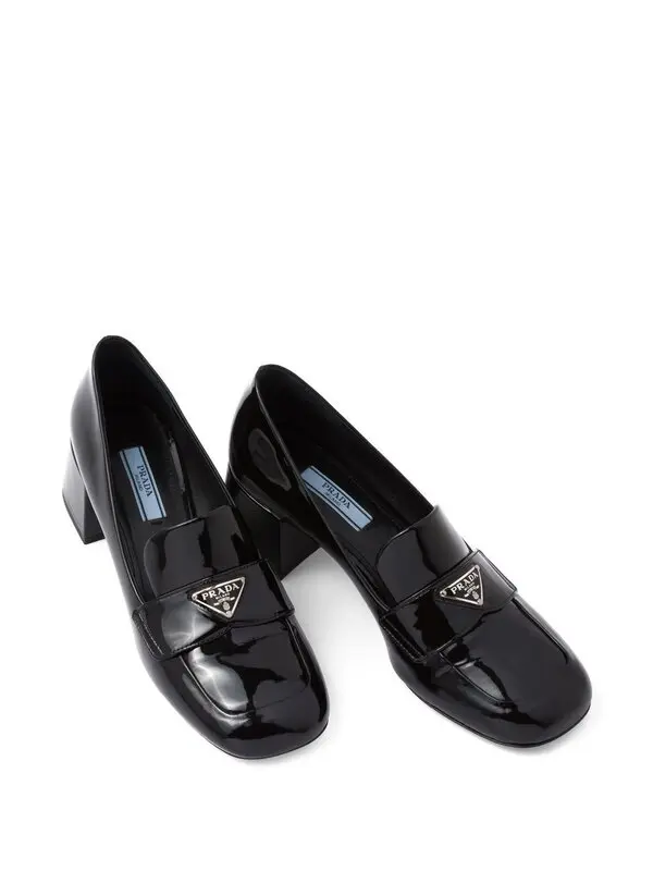 Prada Triangle-logo Patent Leather Loafers