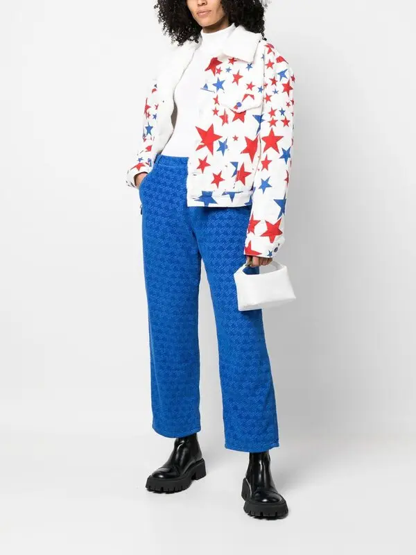 ERL Graphic-print Corduroy Trousers - Blue