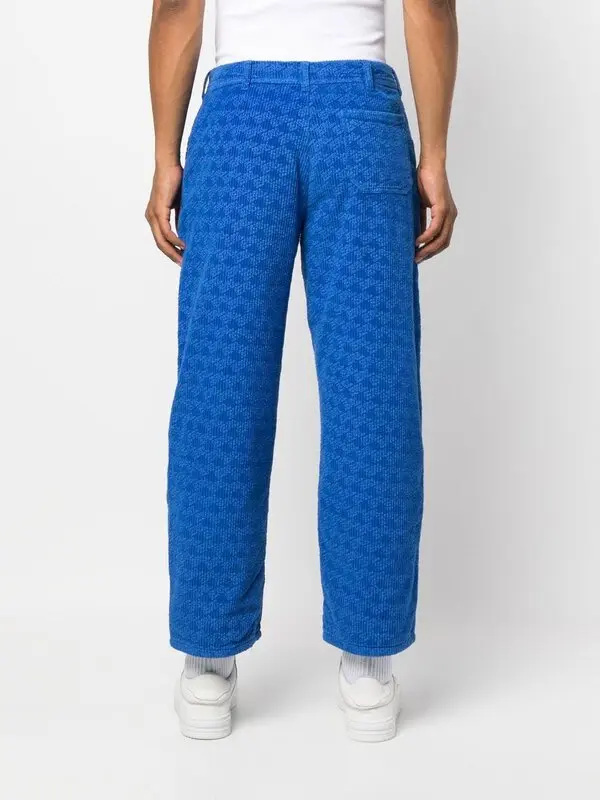 ERL Graphic-print Corduroy Trousers - Blue
