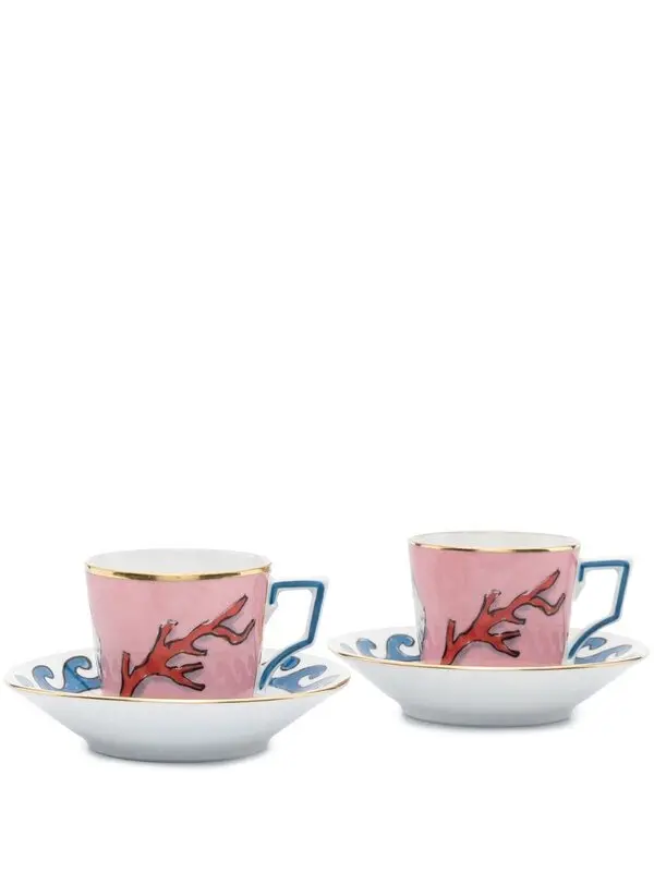 GINORI 1735 Viaggio Di Nettuno Coffee Cups - Pink