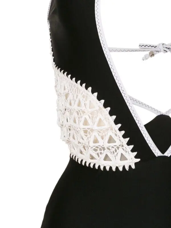 AMIR SLAMA Lace Detail Halterneck Swimsuit