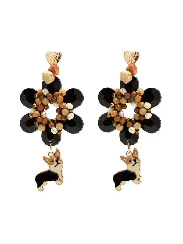 AMIR SLAMA BIJOUX Amir Slama Corgi Statement Drop Earrings - Black