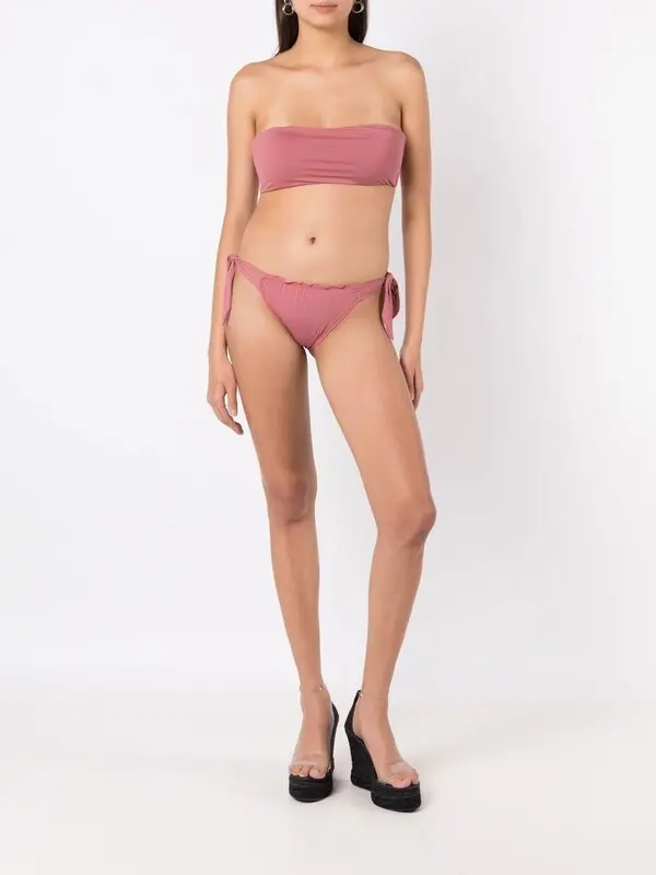 AMIR SLAMA Gathered-detailing Bandeau Bikini - Neutrals