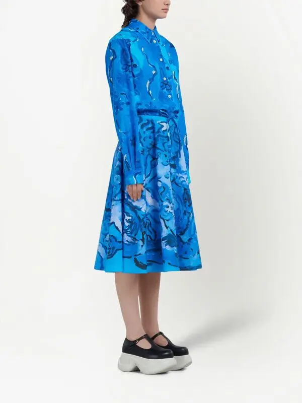 Marni Painterly-print A-line Skirt