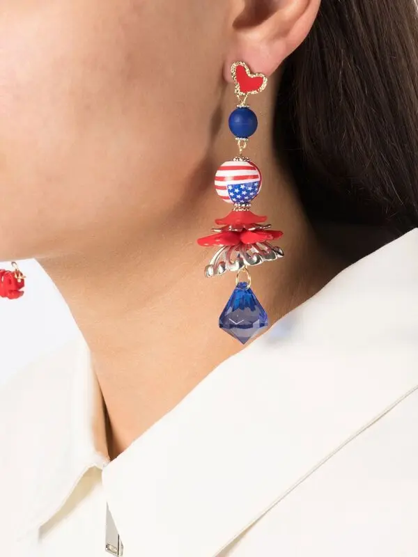 AMIR SLAMA American-flag Statement Drop Earrings