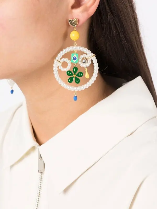 AMIR SLAMA Faux Pearl-embellished Drop Earrings