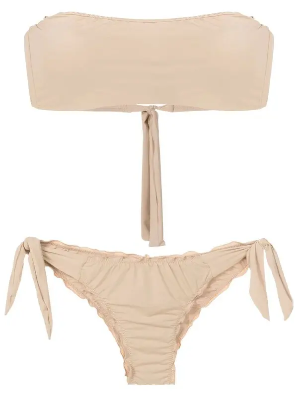 AMIR SLAMA Gathered Bandeau Bikini - Neutrals