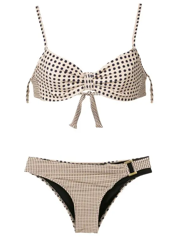 AMIR SLAMA Polka Dot Bikini - Neutrals