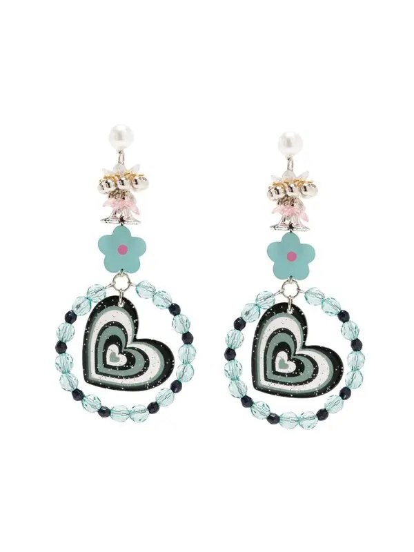 AMIR SLAMA BIJOUX Amir Slama Heart-embellished Drop Earrings - Blue