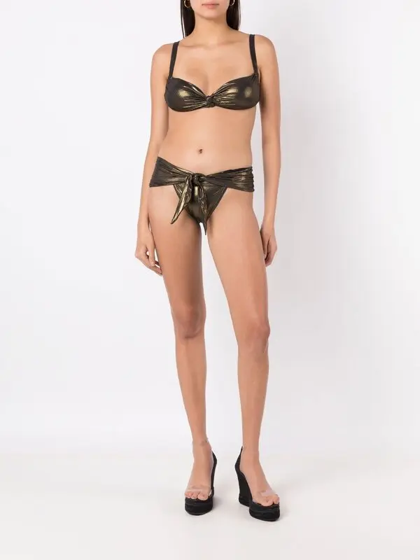 AMIR SLAMA Gathered-detail Self-tie Bikini