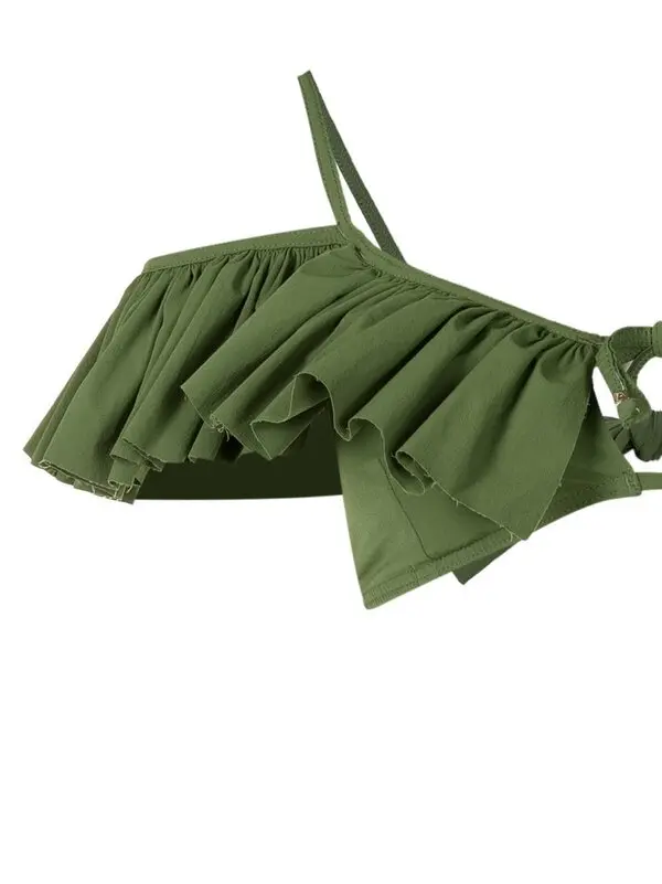 AMIR SLAMA Ruffle-detail Cold-shoulder Bikini