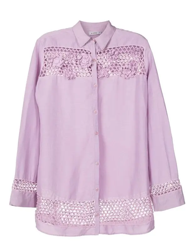 AMIR SLAMA Floral-lace Oversized Shirt
