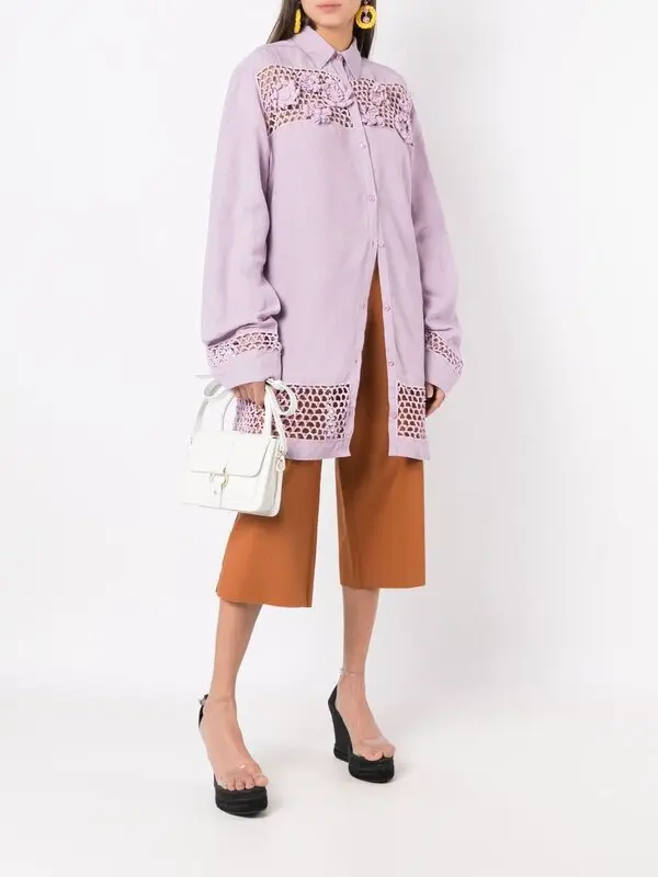 AMIR SLAMA Floral-lace Oversized Shirt