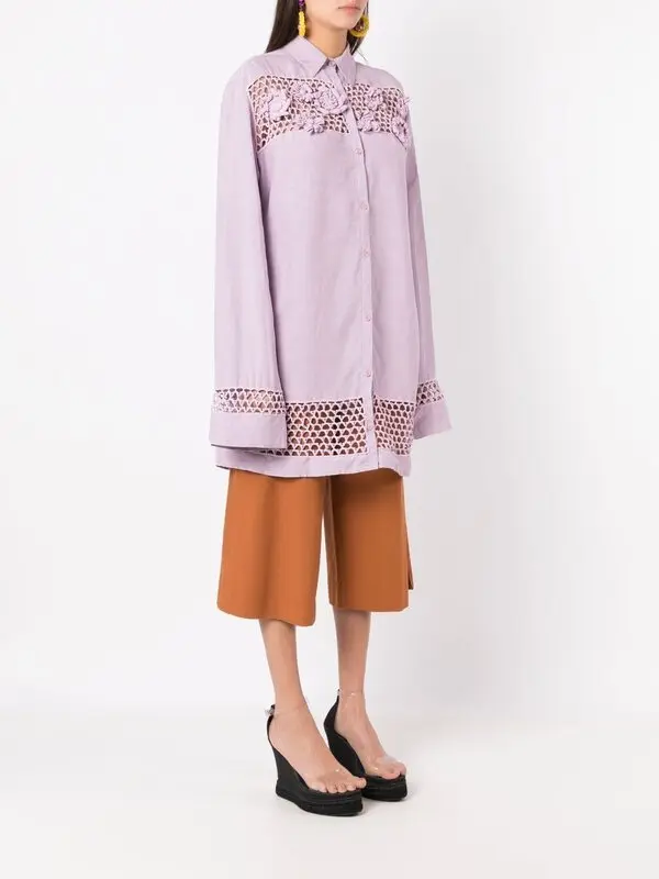 AMIR SLAMA Floral-lace Oversized Shirt