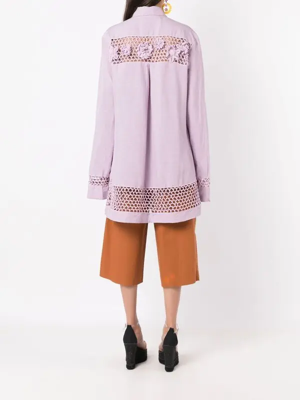 AMIR SLAMA Floral-lace Oversized Shirt