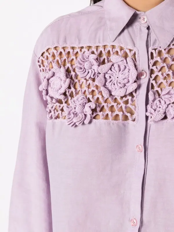 AMIR SLAMA Floral-lace Oversized Shirt