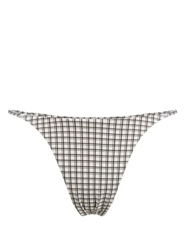 ST. AGNI X Ziah Rio Check Print Bikini Bottoms - Neutrals