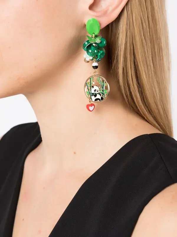 AMIR SLAMA Panda Charm Drop Earrings