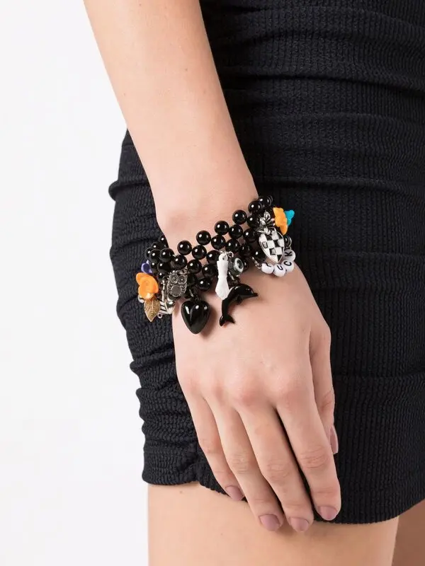 AMIR SLAMA Multi-charm Beaded Bracelet