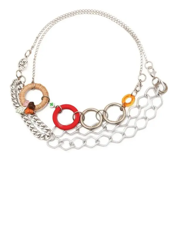 AMIR SLAMA Multi-chain Charm Necklace - Multicolour