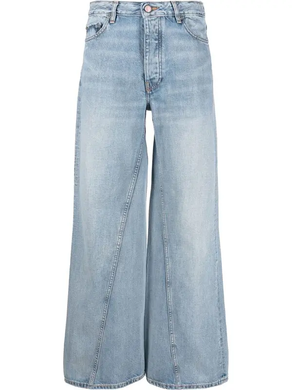 GANNI Seam-detail Wide-leg Jeans