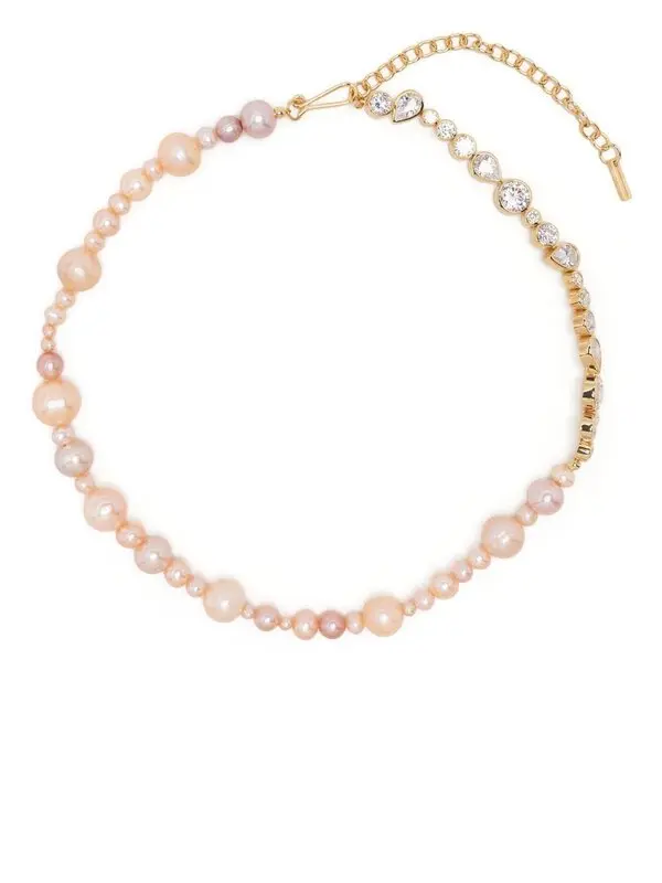 Completedworks Pearl And Zirconia Chain Necklace - Gold