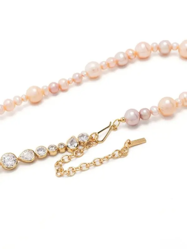 Completedworks Pearl And Zirconia Chain Necklace