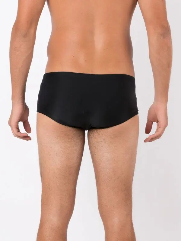 AMIR SLAMA Two-tone Logo Swim Shorts - Black