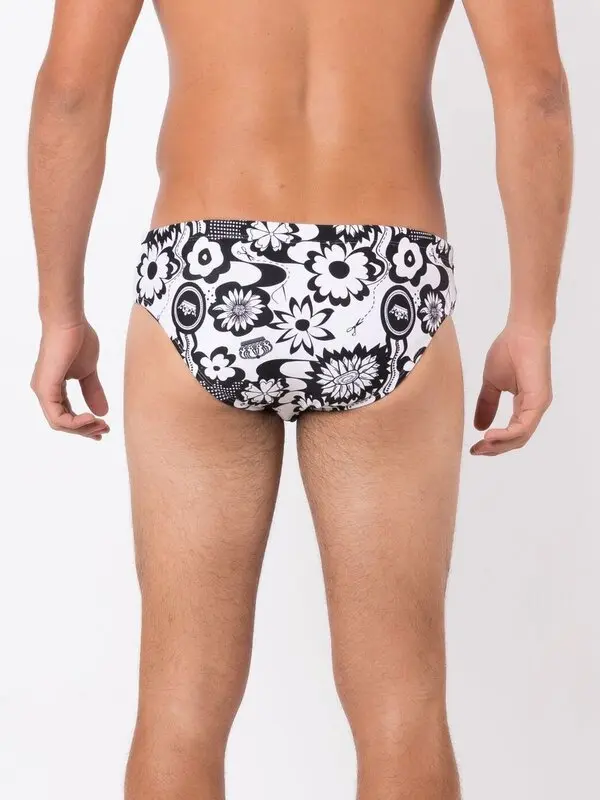 AMIR SLAMA Floral-print Swim Trunks