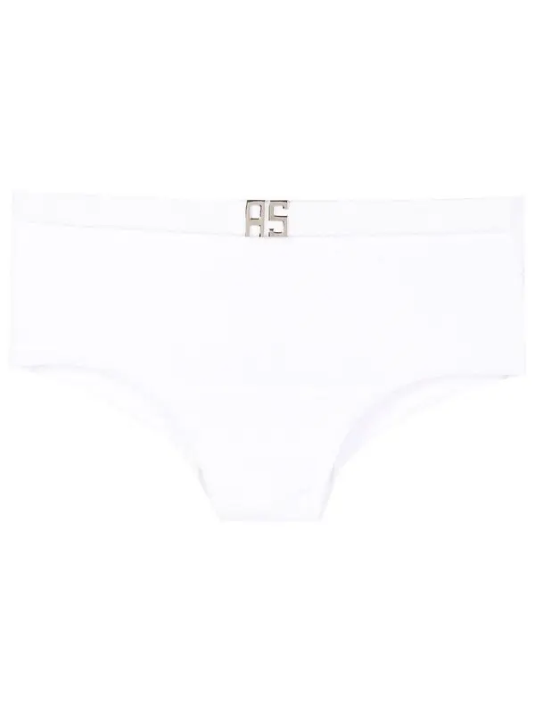 AMIR SLAMA Logo-plaque Swimming Trunks - White