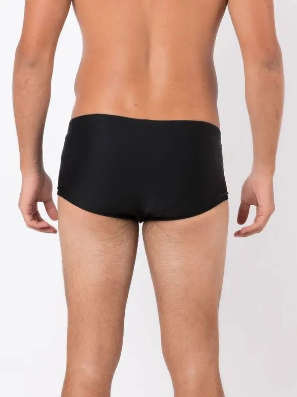 AMIR SLAMA Two-tone Slip-on Swim Shorts - Black