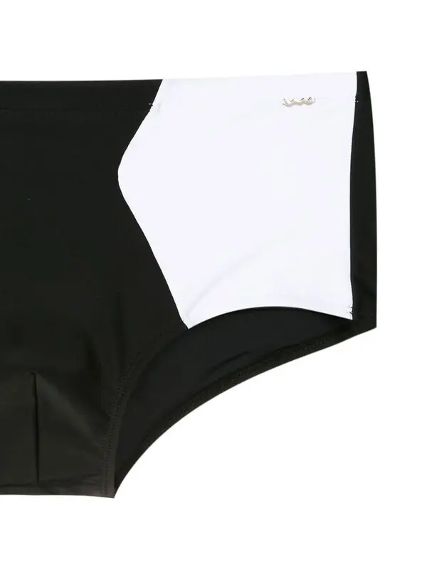 AMIR SLAMA Two-tone Slip-on Swim Shorts - Black