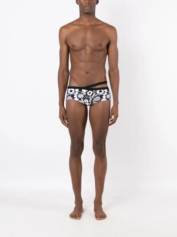 AMIR SLAMA Floral-print Swim Trunks