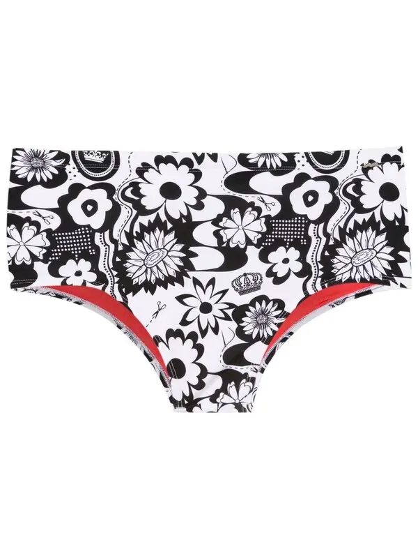 AMIR SLAMA Printed Swim Trunks - Black