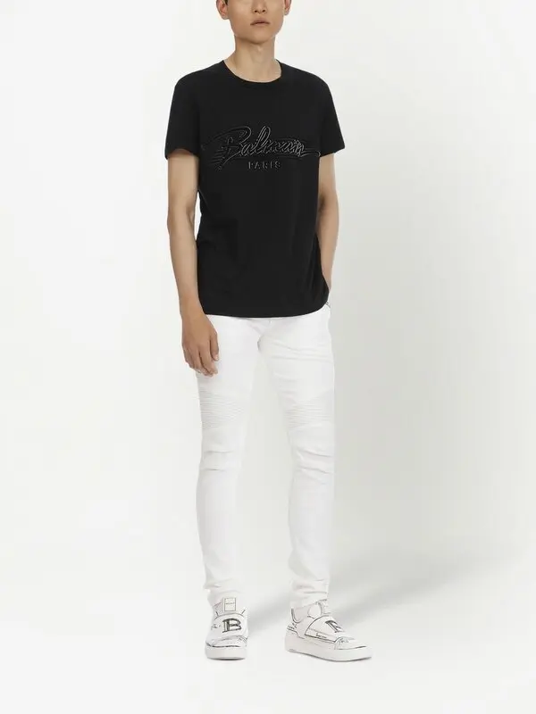 Balmain Stretch-cotton Low-rise Slim-cut Jeans - White
