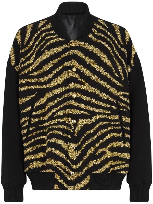 Balmain Metallic Zebra-print Jacket