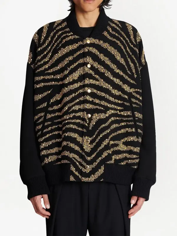 Balmain Metallic Zebra-print Jacket