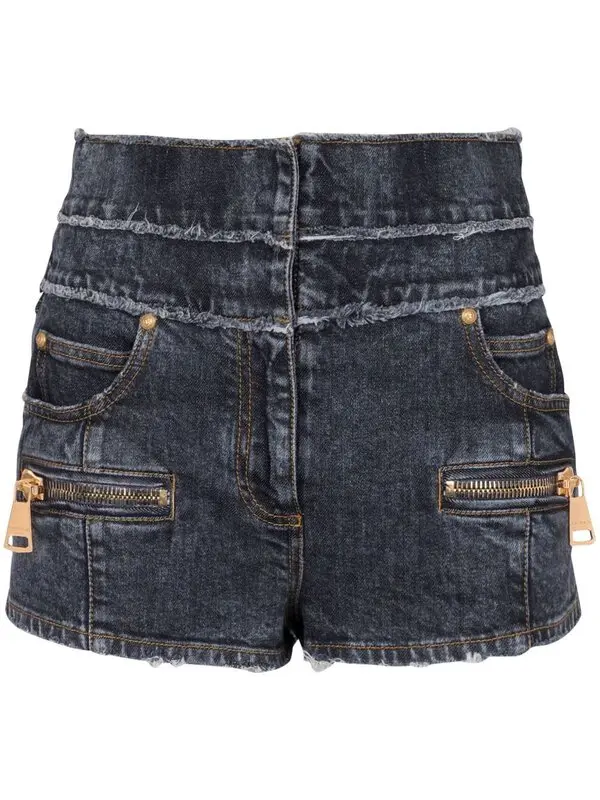 Balmain Multi-pocket Denim Shorts