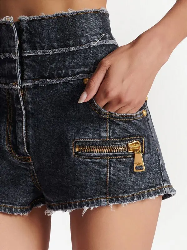 Balmain Multi-pocket Denim Shorts