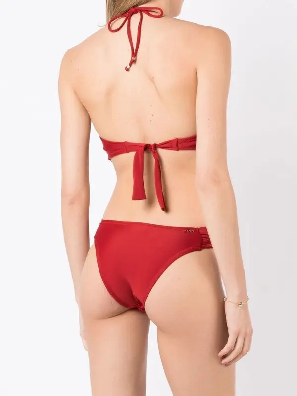AMIR SLAMA Floral-lace Halterneck One-piece Swimsuit