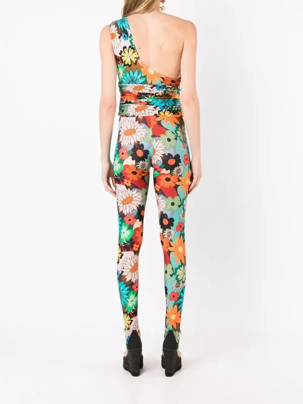AMIR SLAMA Floral-print One-shoulder Jumpsuit