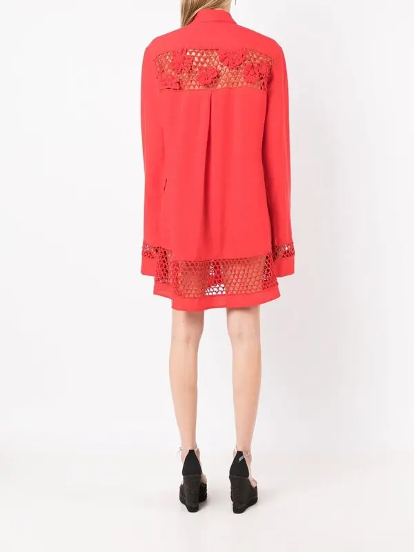 AMIR SLAMA Oversize Shirt With Floral-lace Detail