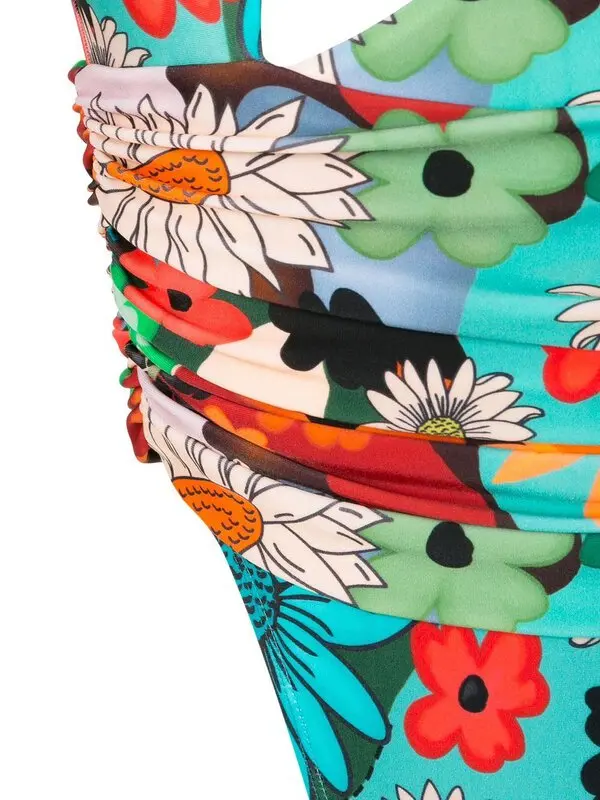 AMIR SLAMA One-shoulder Floral Swimsuit