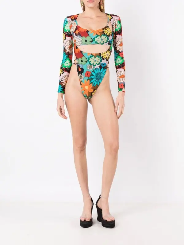 AMIR SLAMA Floral-print Swimsuit