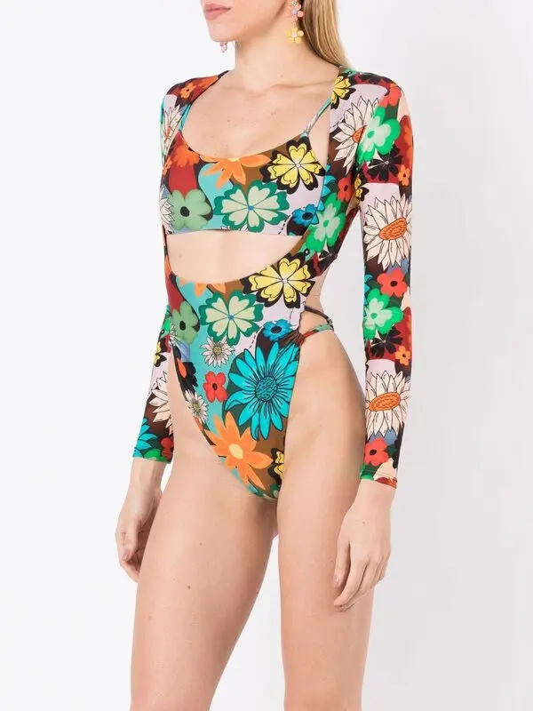 AMIR SLAMA Floral-print Swimsuit