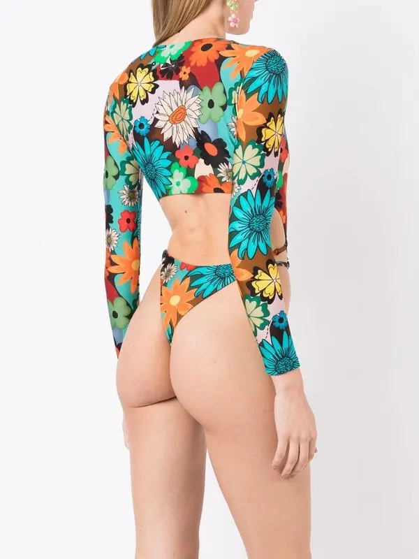 AMIR SLAMA Floral-print Swimsuit