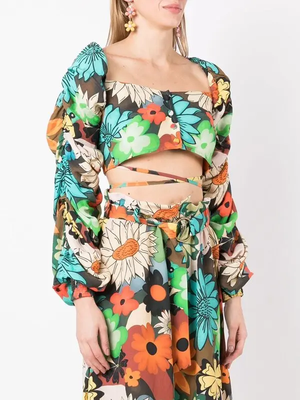 AMIR SLAMA Floral-print Bolero Jacket