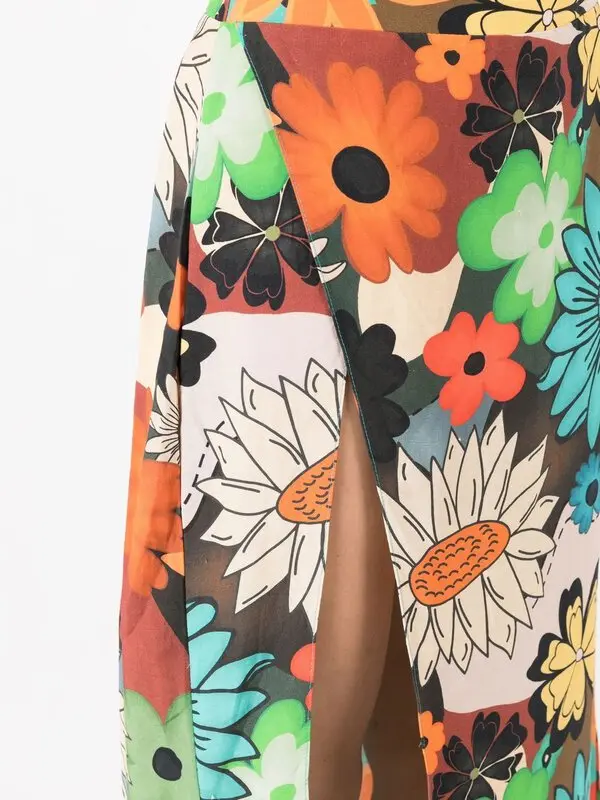 AMIR SLAMA Floral Print Wrap Skirt