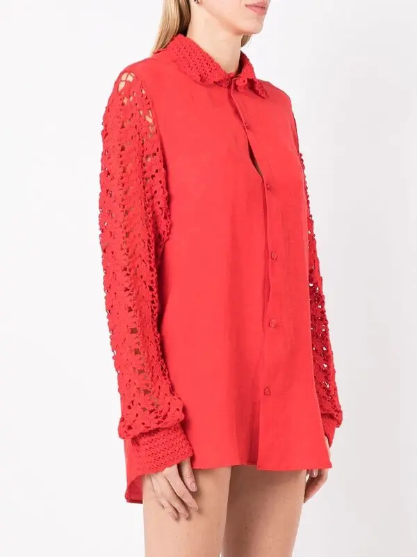AMIR SLAMA Floral-lace Shirt