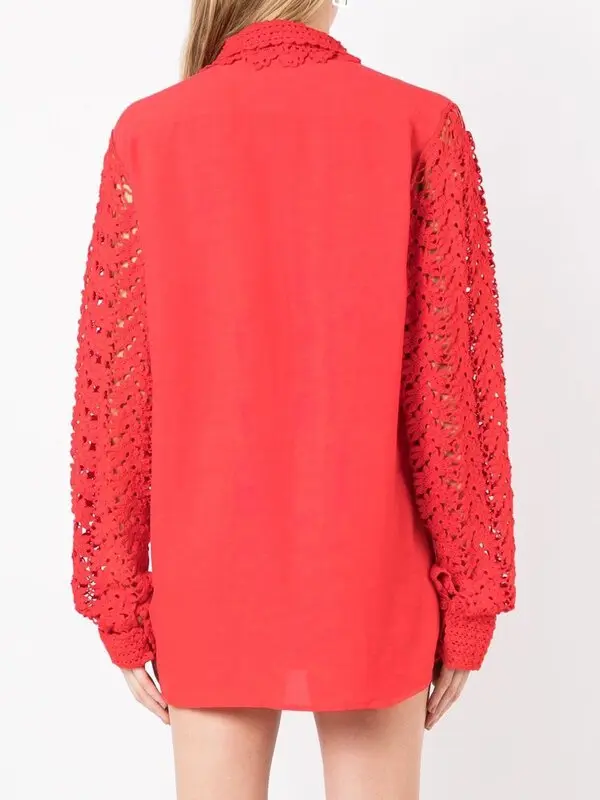 AMIR SLAMA Floral-lace Shirt